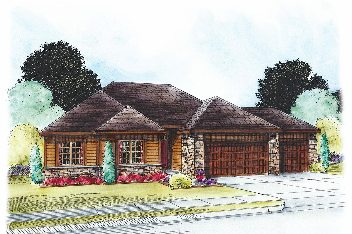 Country Plan: 1,568 Square Feet, 2 Bedrooms, 2 Bathrooms - 5633-00147