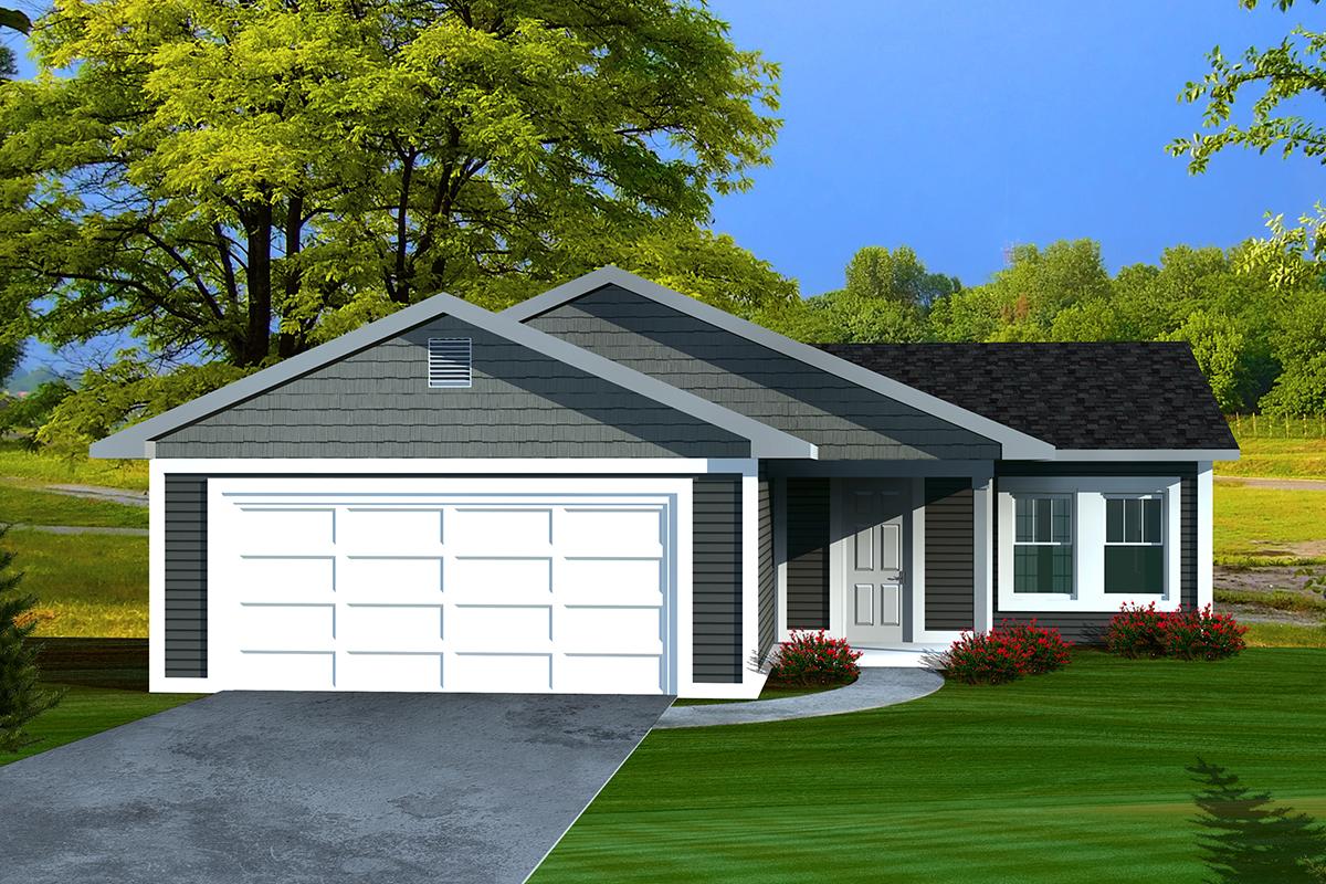 Craftsman Plan: 960 Square Feet, 2 Bedrooms, 2 Bathrooms - 4848-00086