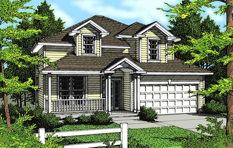 Cottage Plan: 2,021 Square Feet, 4 Bedrooms, 2.5 Bathrooms - 009-00038