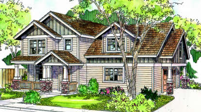 Country Plan: 1,496 Square Feet, 3 Bedrooms, 2.5 Bathrooms - 009-00015