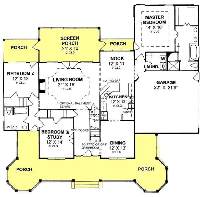 Country Plan - 2,349 Square Feet, 4 Bedrooms, 3 Bathrooms | Floor Plan ...