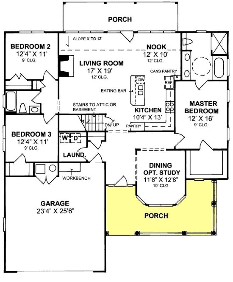 Ranch Plan - 1,859 Square Feet, 3 Bedrooms, 2 Bathrooms | Floor Plan ...
