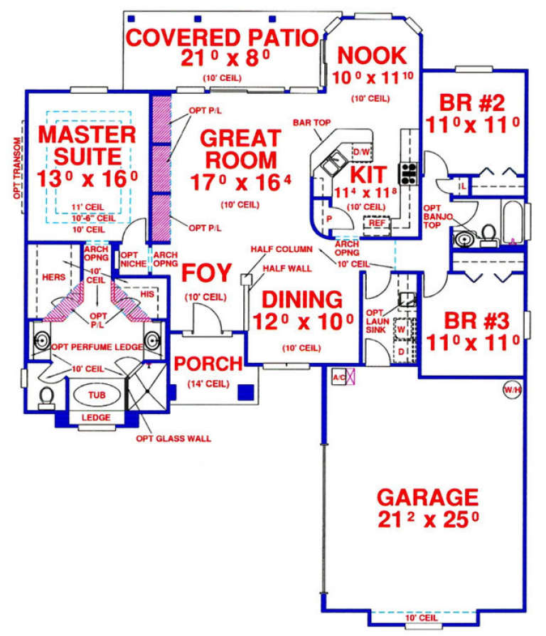 Ranch Plan - 1,801 Square Feet, 3 Bedrooms, 2 Bathrooms | Floor Plan ...