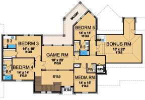 Contemporary Plan: 5,798 Square Feet, 5 Bedrooms, 5 Bathrooms - 4771-00016