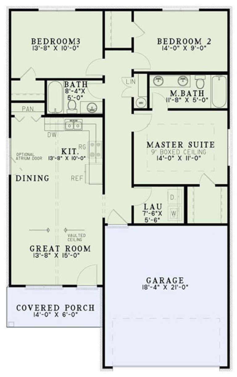 Traditional Plan - 1,198 Square Feet, 3 Bedrooms, 2 Bathrooms | Floor ...