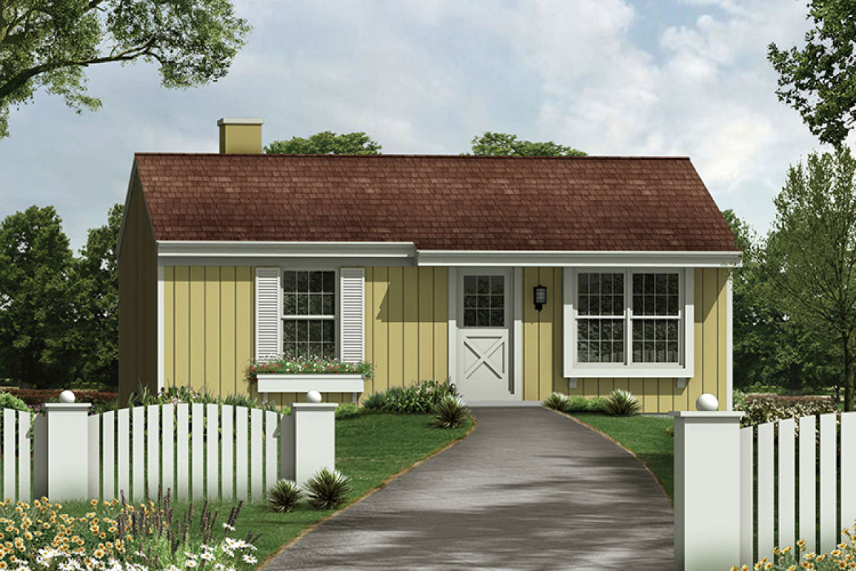 Country Plan - 768 Square Feet, 2 Bedrooms, 1 Bathroom | Floor Plan ...