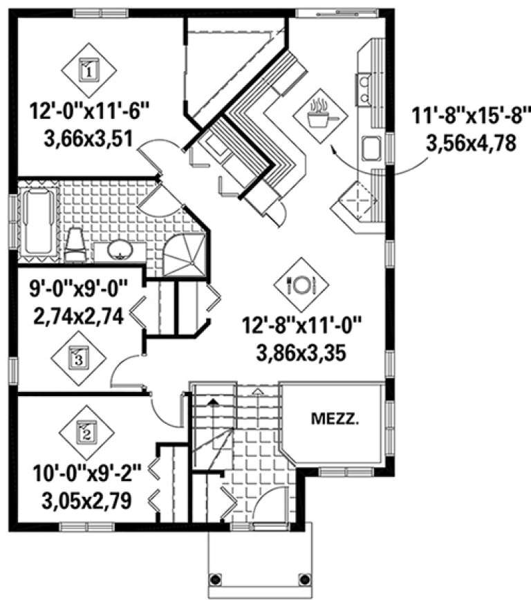 Split Foyer Plan - 2,076 Square Feet, 3 Bedrooms, 2 Bathrooms | Floor ...