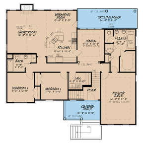 Split Foyer Plan: 2,035 Square Feet, 3 Bedrooms, 2 Bathrooms - 8318-00026