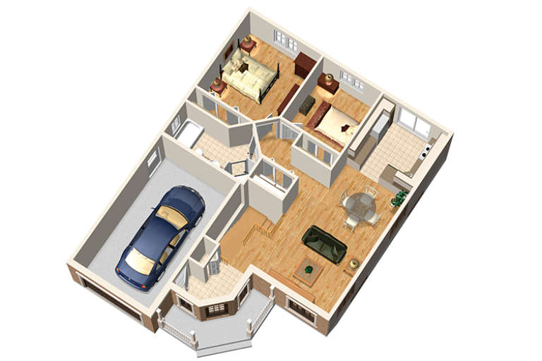 Cottage Plan - 910 Square Feet, 2 Bedrooms, 1 Bathroom | Floor Plan ...