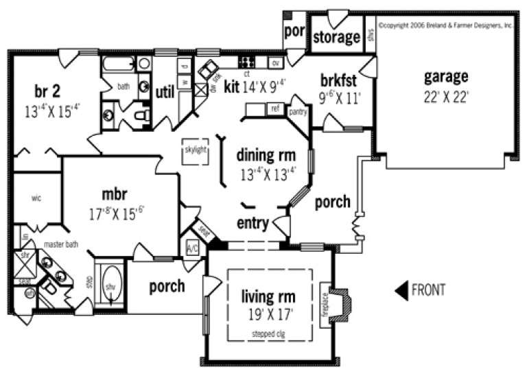 Traditional Plan - 2,041 Square Feet, 2 Bedrooms, 2 Bathrooms | Floor ...