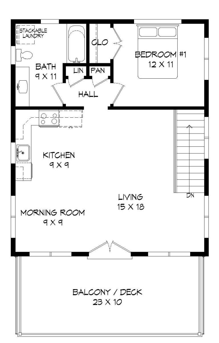 Modern Plan - 881 Square Feet, 1 Bedroom, 2 Bathrooms | Floor Plan #940 ...
