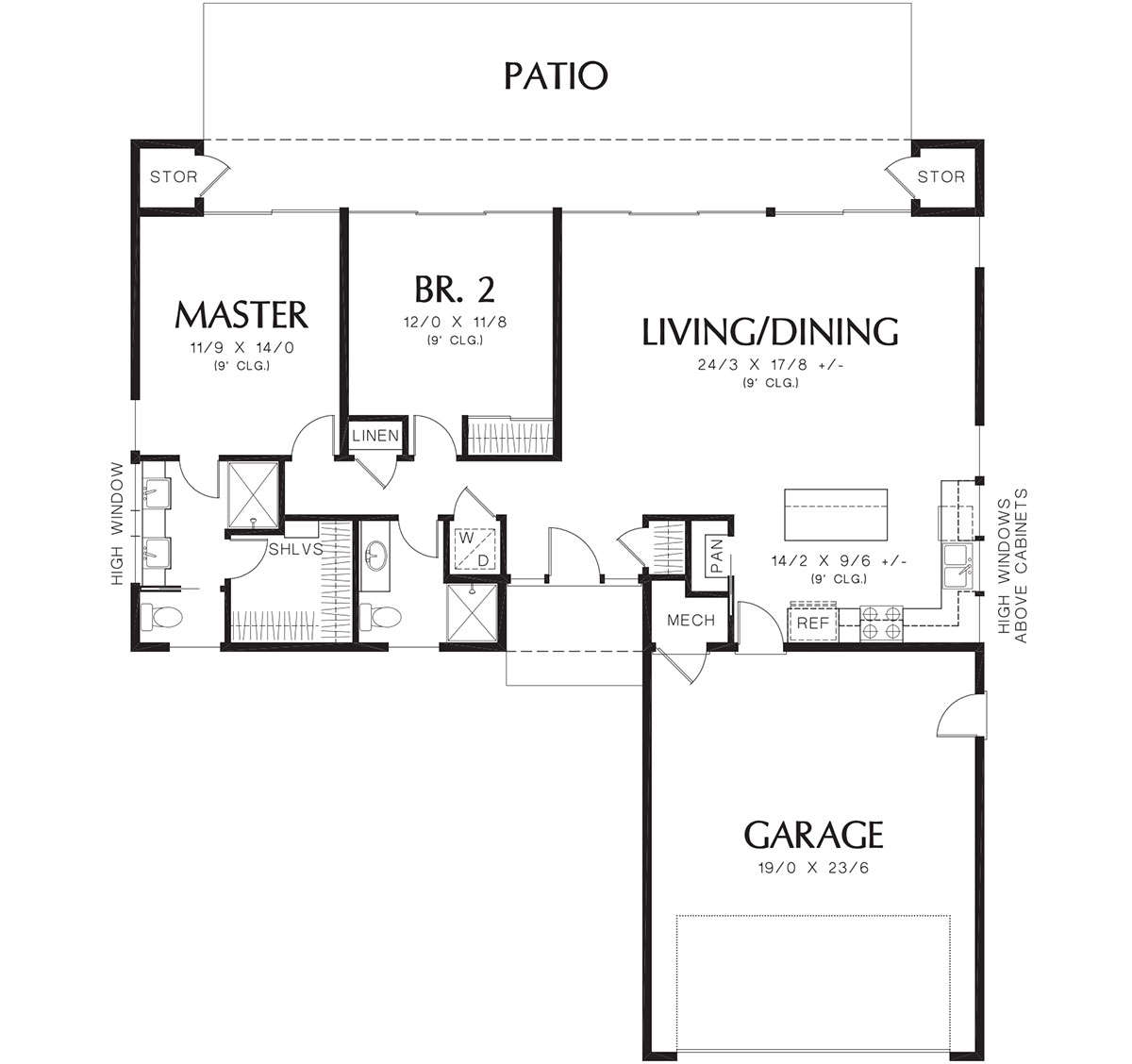Modern Plan - 1,286 Square Feet, 2 Bedrooms, 2 Bathrooms | Floor Plan ...
