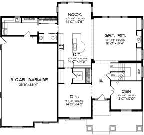 Craftsman Plan: 3,372 Square Feet, 4 Bedrooms, 3.5 Bathrooms - 2464-00108