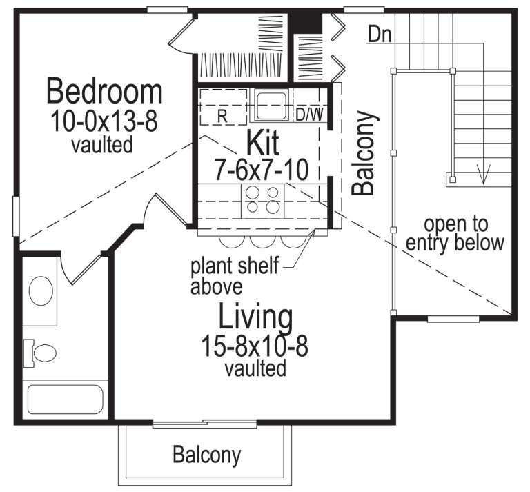 Contemporary Plan - 654 Square Feet, 1 Bedroom, 1 Bathroom | Floor Plan ...