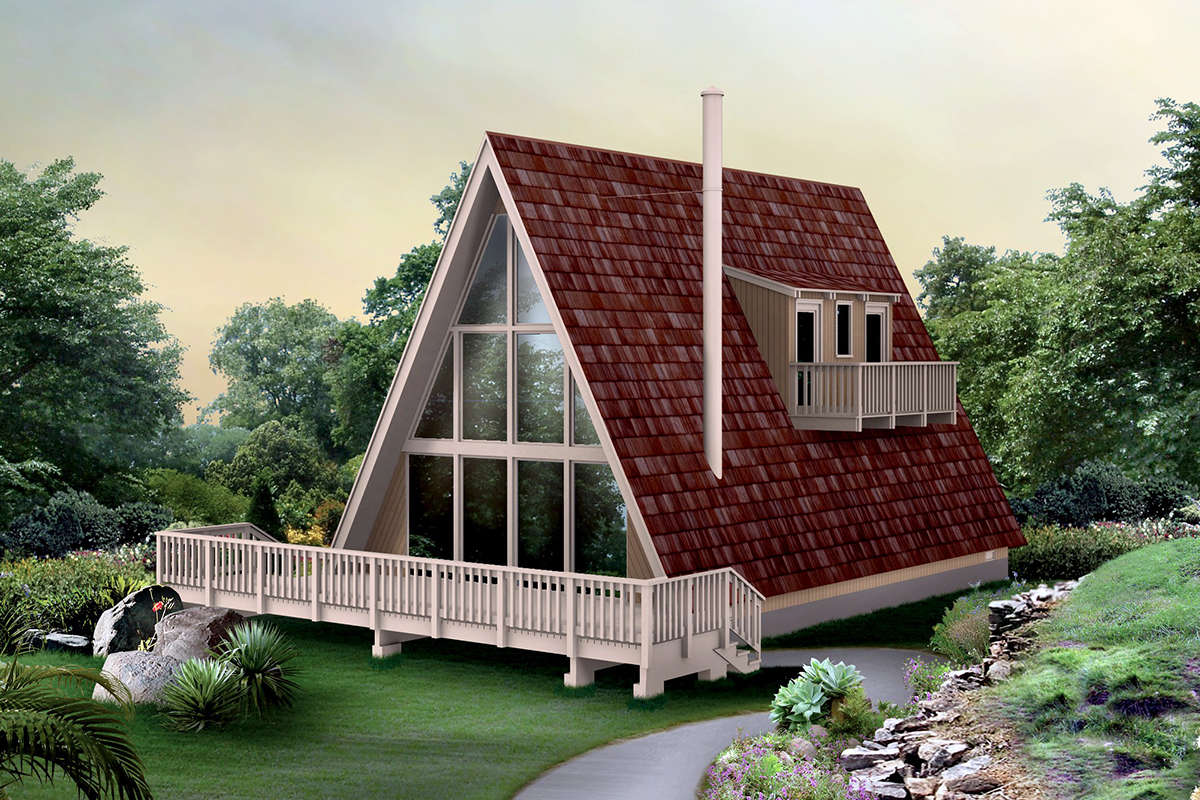 A Frame Plan - 1,224 Square Feet, 3 Bedrooms, 1 Bathroom | Floor Plan ...