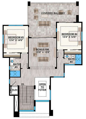 Contemporary Plan: 4,356 Square Feet, 4 Bedrooms, 4.5 Bathrooms - 5829 ...