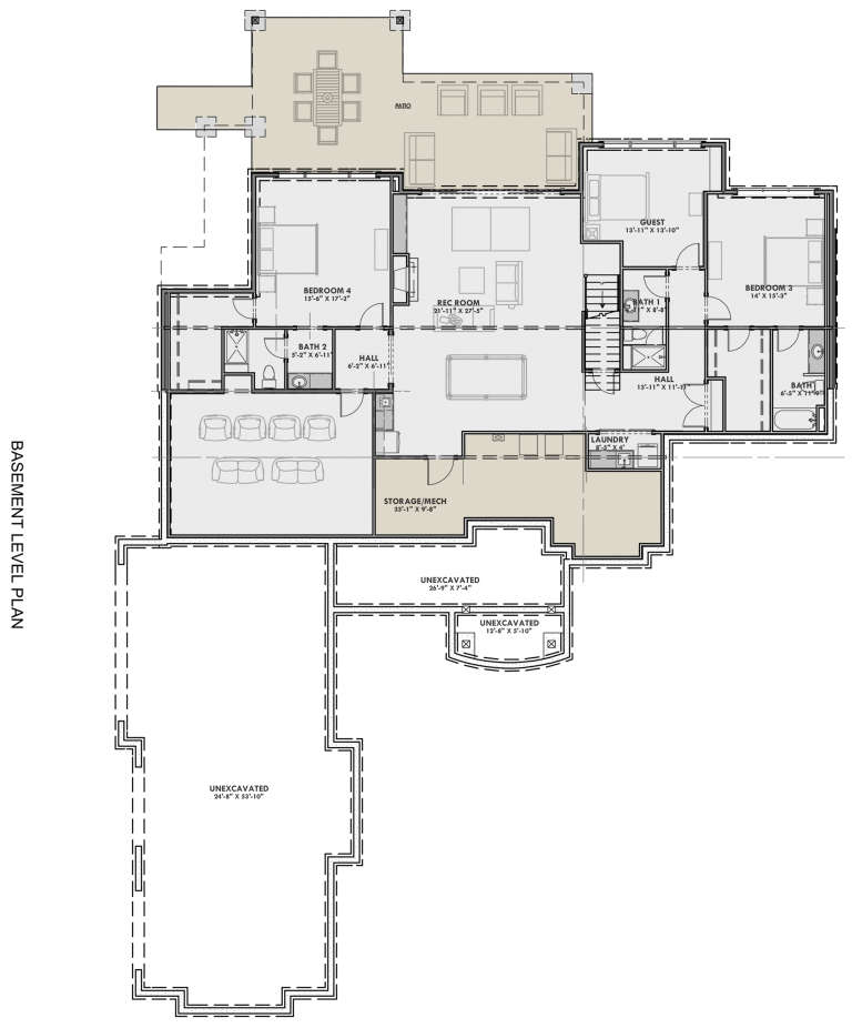 Mountain Plan - 4,846 Square Feet, 4 Bedrooms, 4.5 Bathrooms | Floor ...