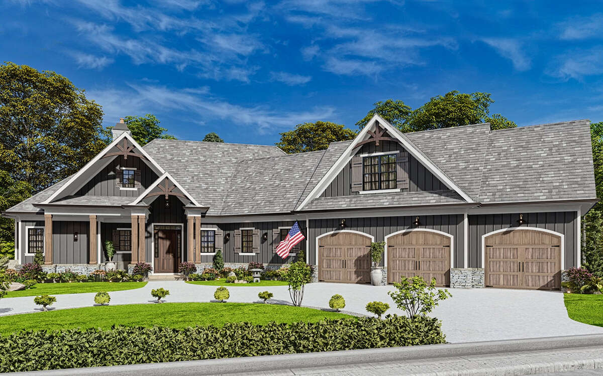 Craftsman Plan: 2,243 Square Feet, 3 Bedrooms, 2.5 Bathrooms - 699-00280