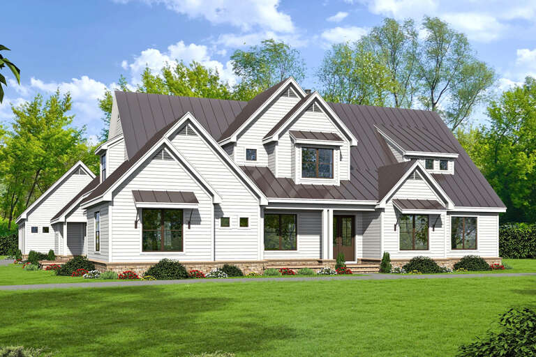 Modern Farmhouse Plan - 5,400 Square Feet, 6 Bedrooms, 4.5 Bathrooms ...