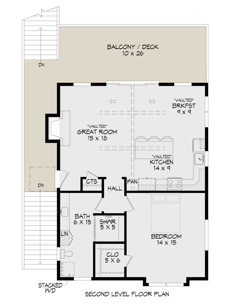 Small Plan - 902 Square Feet, 1 Bedroom, 1 Bathroom | Floor Plan #940 ...