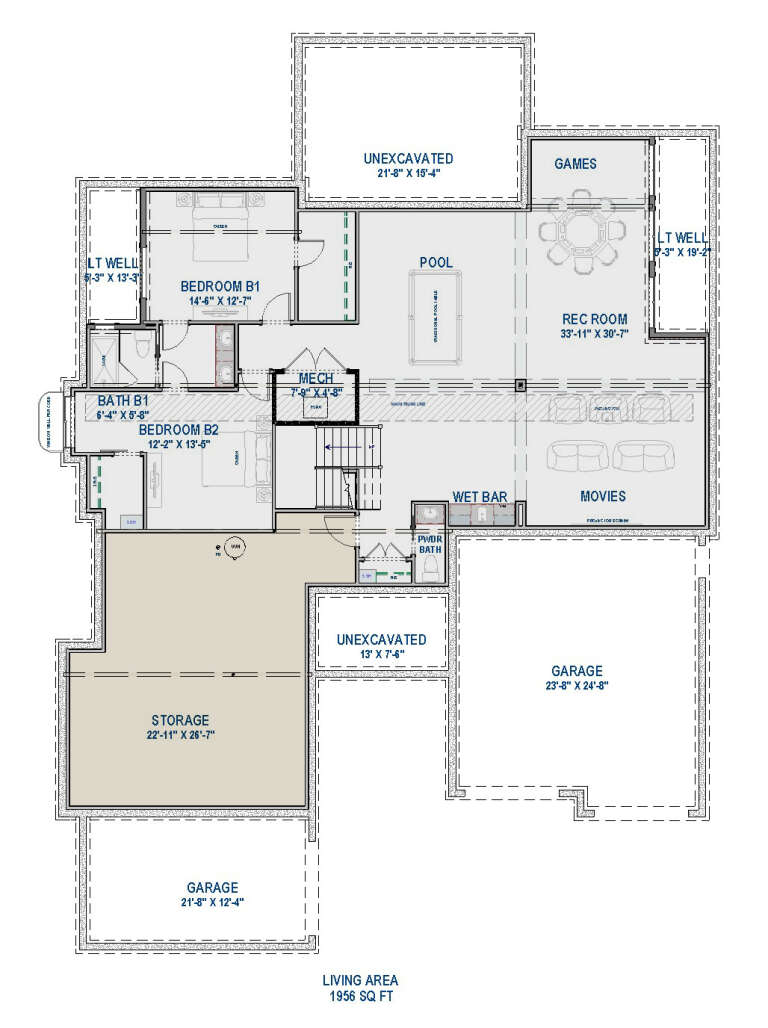 Craftsman Plan - 2,640 Square Feet, 3-5 Bedrooms, 2.5 Bathrooms | Floor ...