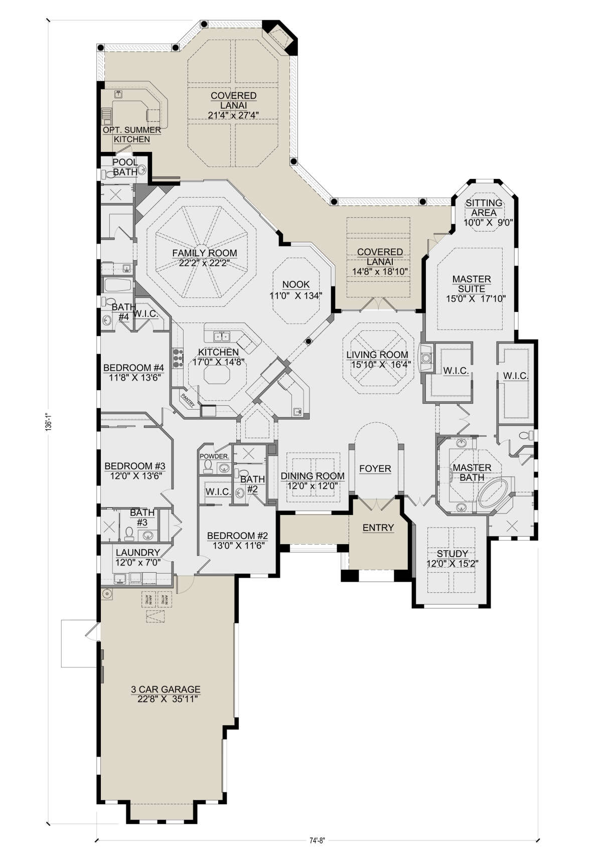 Coastal Plan: 4,239 Square Feet, 4 Bedrooms, 5.5 Bathrooms - 5565-00129