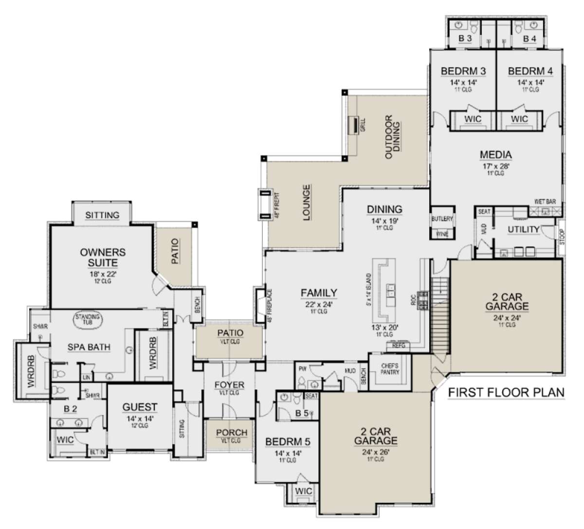 5 Bedroom Ranch Home Floor Plans | Floor Roma