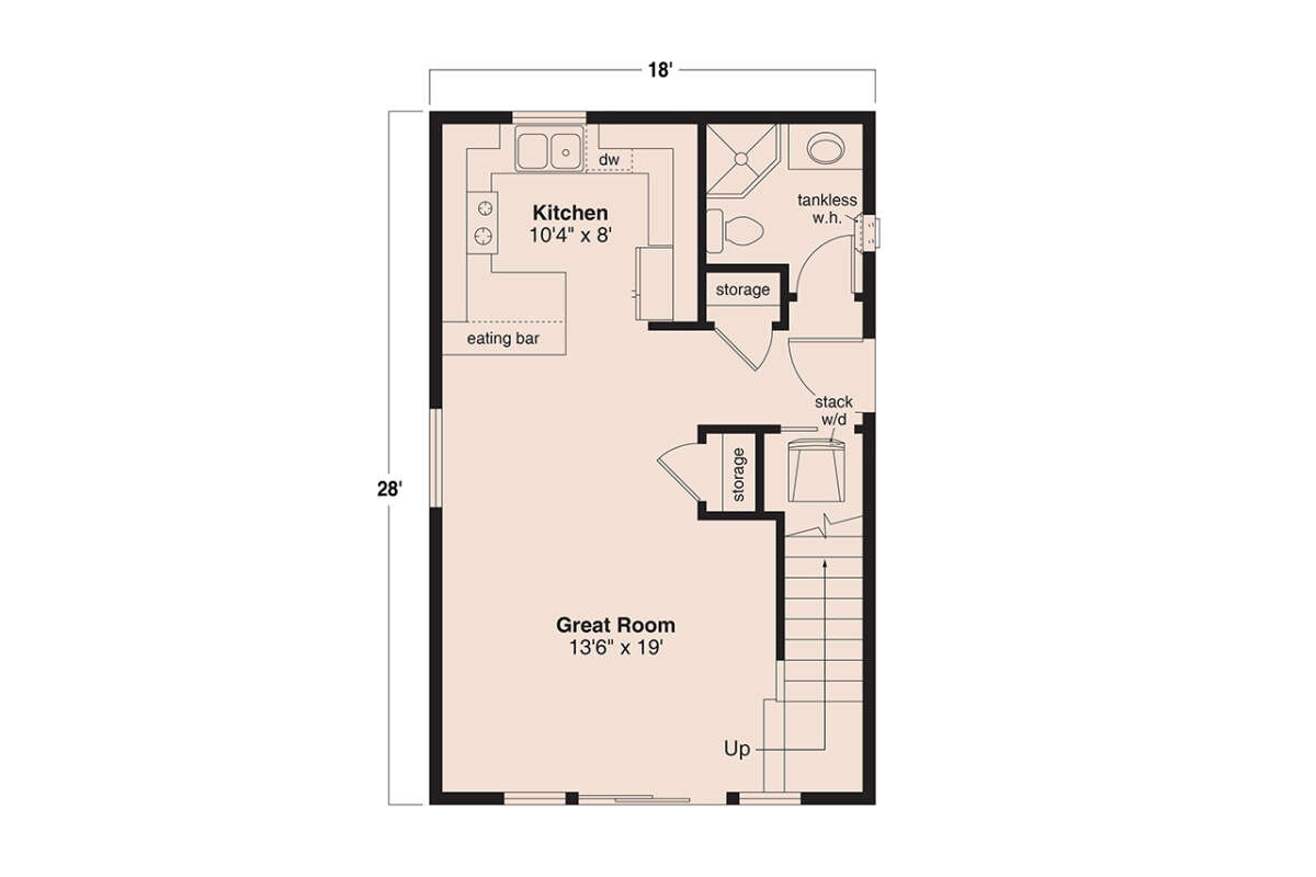 Craftsman Plan: 882 Square Feet, 2 Bedrooms, 2 Bathrooms - 035-00996