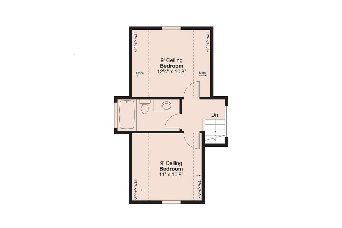 Craftsman Plan: 882 Square Feet, 2 Bedrooms, 2 Bathrooms - 035-00996