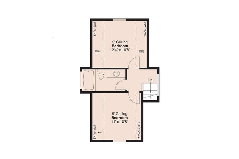 Craftsman Plan: 882 Square Feet, 2 Bedrooms, 2 Bathrooms - 035-00996