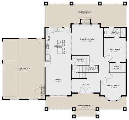 Craftsman Plan: 4,146 Square Feet, 5 Bedrooms, 4.5 Bathrooms - 5631-00214