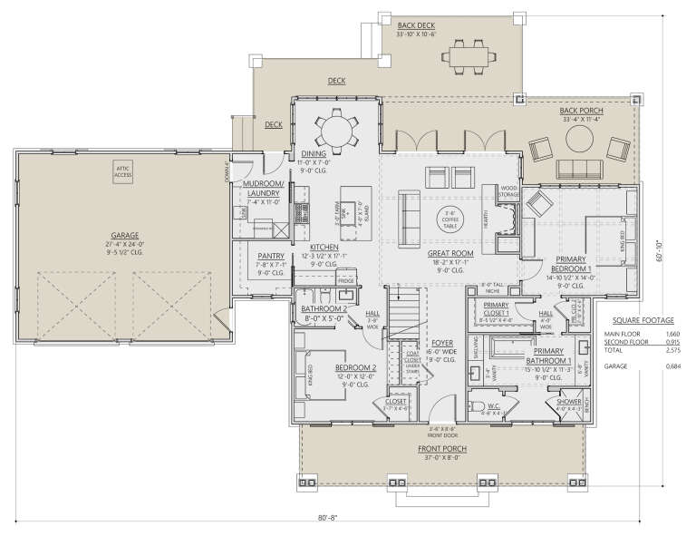 Modern Farmhouse Plan - 2,575 Square Feet, 4 Bedrooms, 3 Bathrooms ...