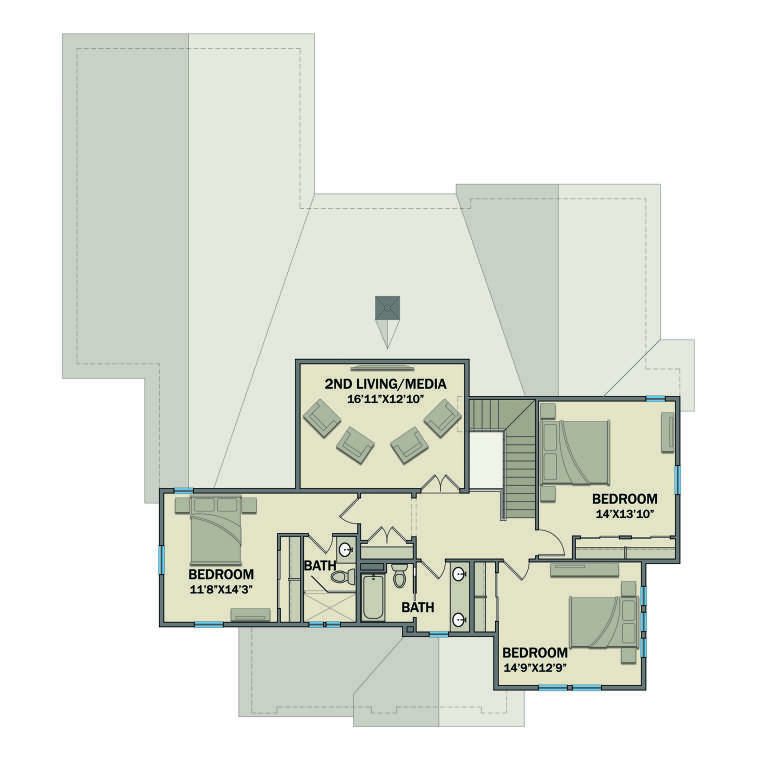 Craftsman Plan - 3,338 Square Feet, 4 Bedrooms, 3.5 Bathrooms | Floor ...