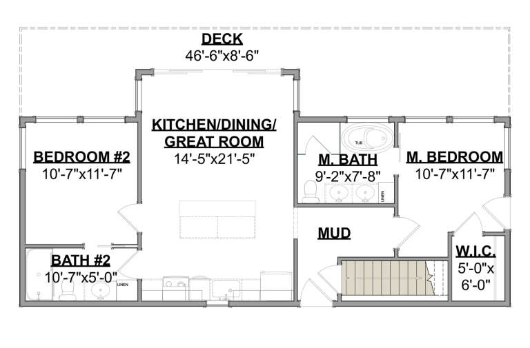 Modern Plan - 902 Square Feet, 2 Bedrooms, 2 Bathrooms | Floor Plan ...