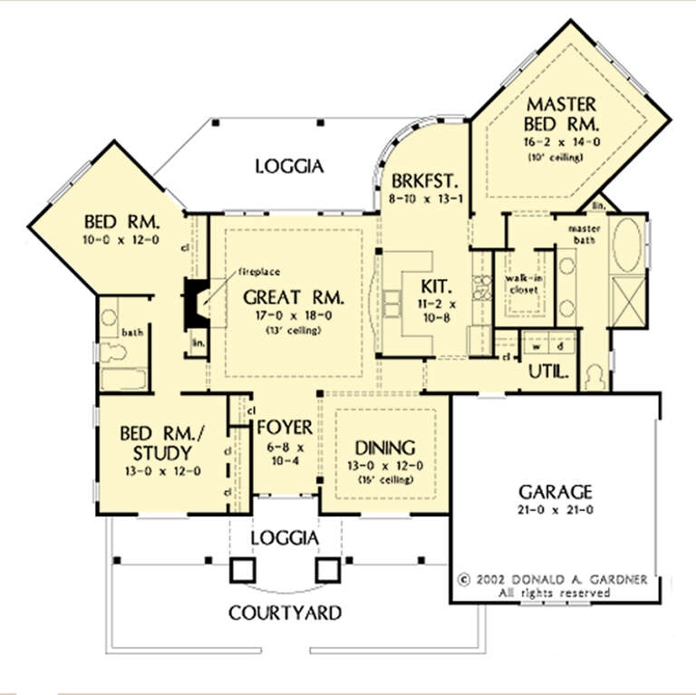 Southwest Plan - 1,895 Square Feet, 3 Bedrooms, 2 Bathrooms | Floor ...
