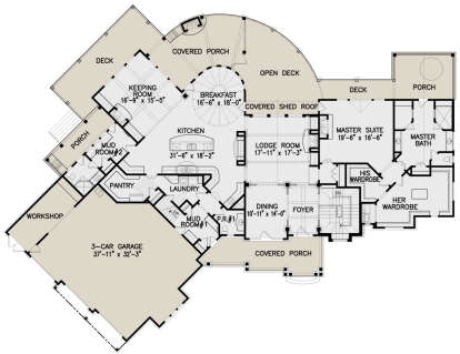 Craftsman Plan - 6,412 Square Feet, 3 Bedrooms, 4 Bathrooms | Floor Plan #699-00309 | America's ...