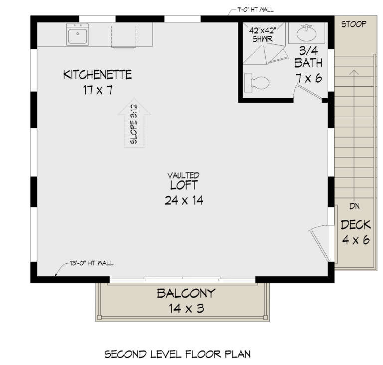 Modern Plan: 550 Square Feet, 1 Bathroom - 940-00622