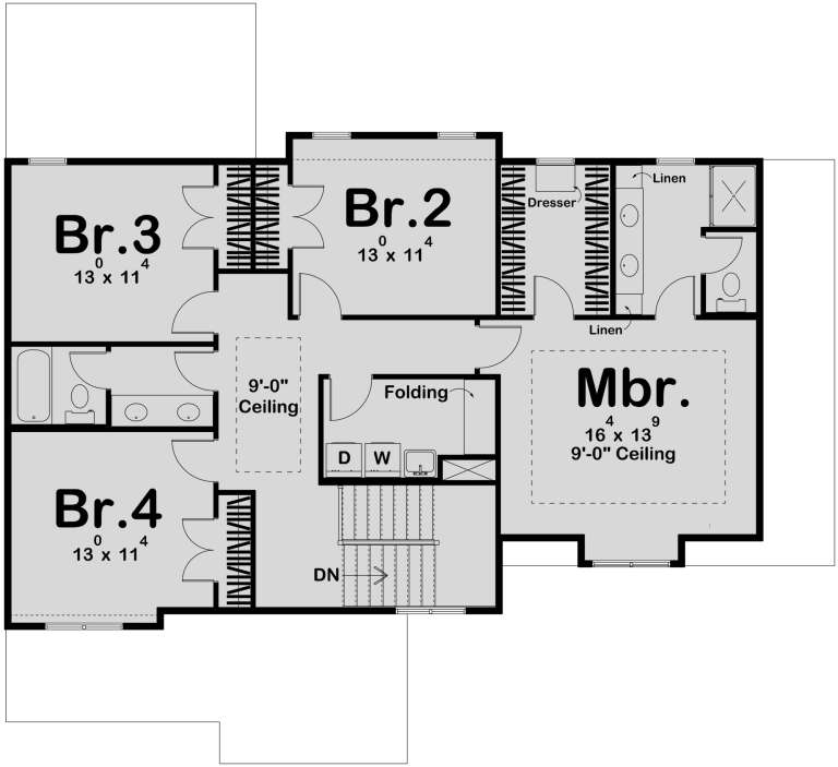 Craftsman Plan - 2,202 Square Feet, 4 Bedrooms, 2.5 Bathrooms | Floor ...