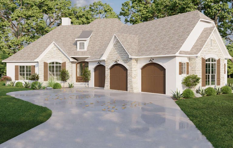 French Country Plan - 2,668 Square Feet, 4 Bedrooms, 3 Bathrooms | Floor Plan #8318-00307 ...