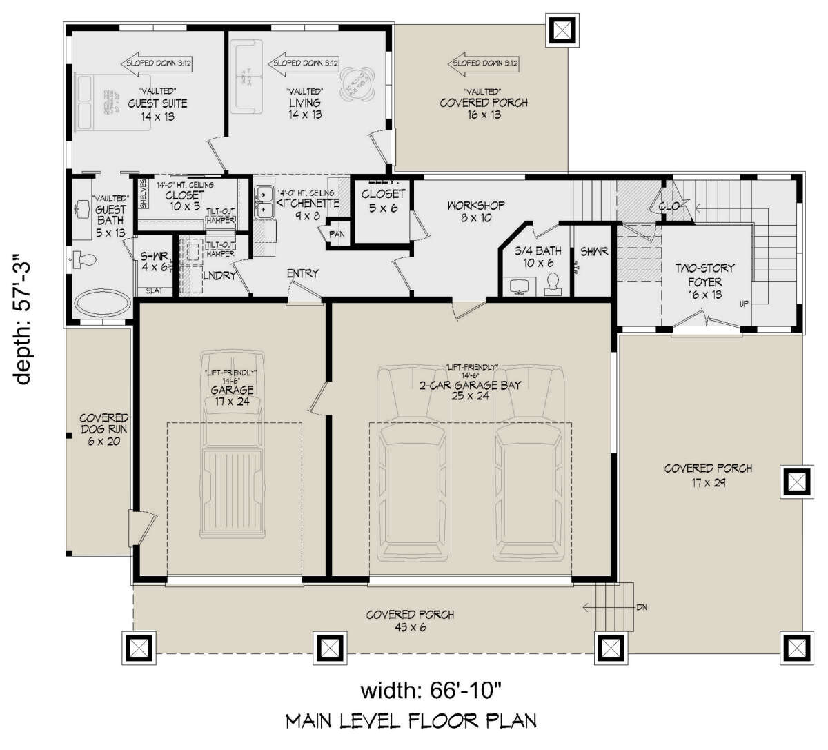 Modern Plan: 2,822 Square Feet, 3 Bedrooms, 4 Bathrooms - 940-00668