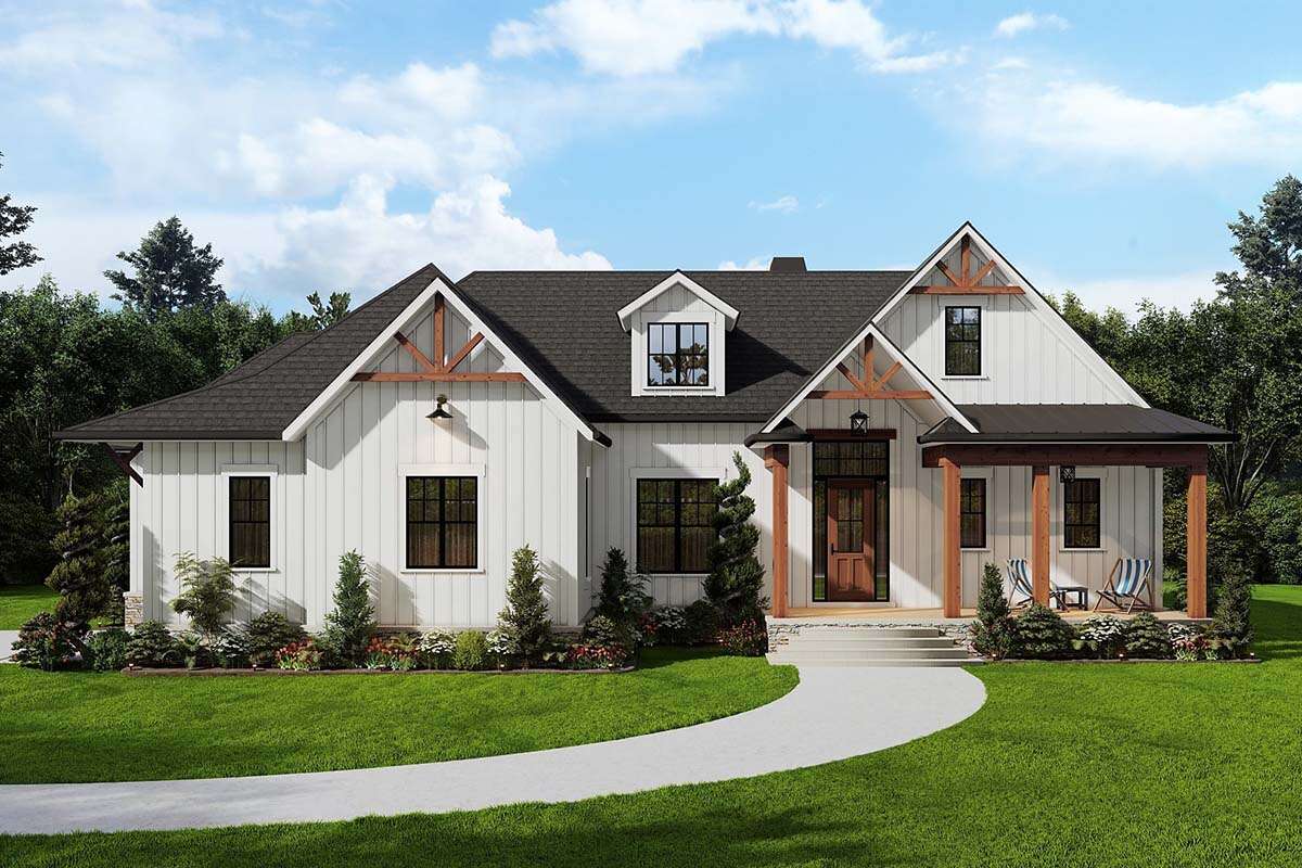 Modern Farmhouse Plan: 2,379 Square Feet, 3 Bedrooms, 2.5 Bathrooms ...