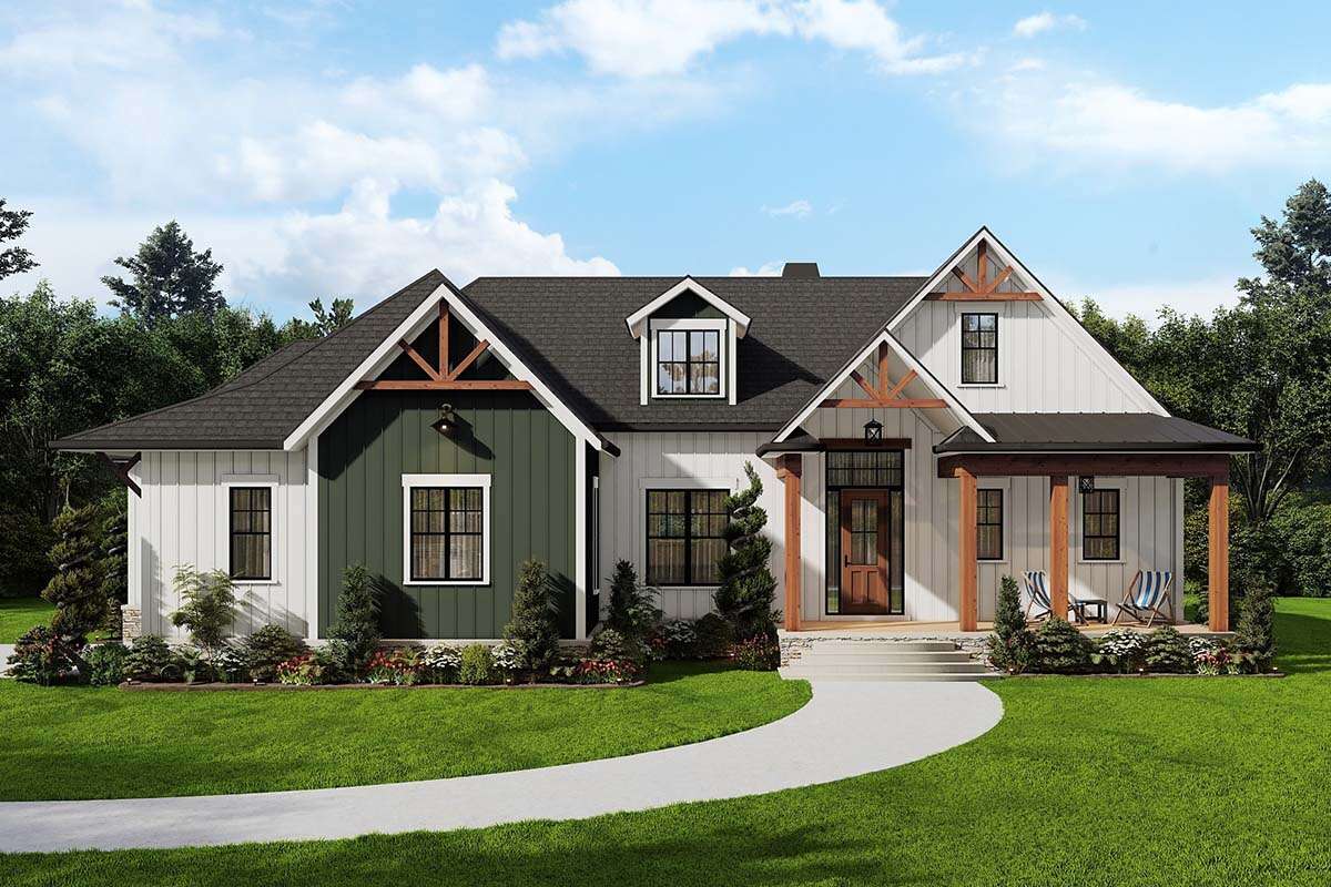 Modern Farmhouse Plan: 2,379 Square Feet, 3 Bedrooms, 2.5 Bathrooms ...