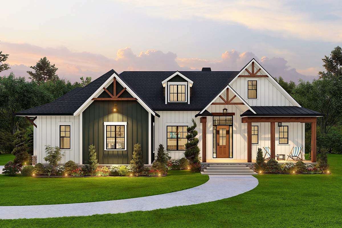 Modern Farmhouse Plan: 2,379 Square Feet, 3 Bedrooms, 2.5 Bathrooms ...