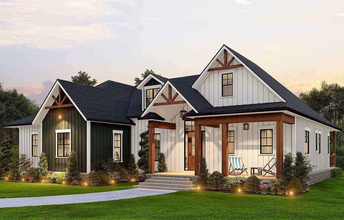 Modern Farmhouse Plan: 2,379 Square Feet, 3 Bedrooms, 2.5 Bathrooms ...