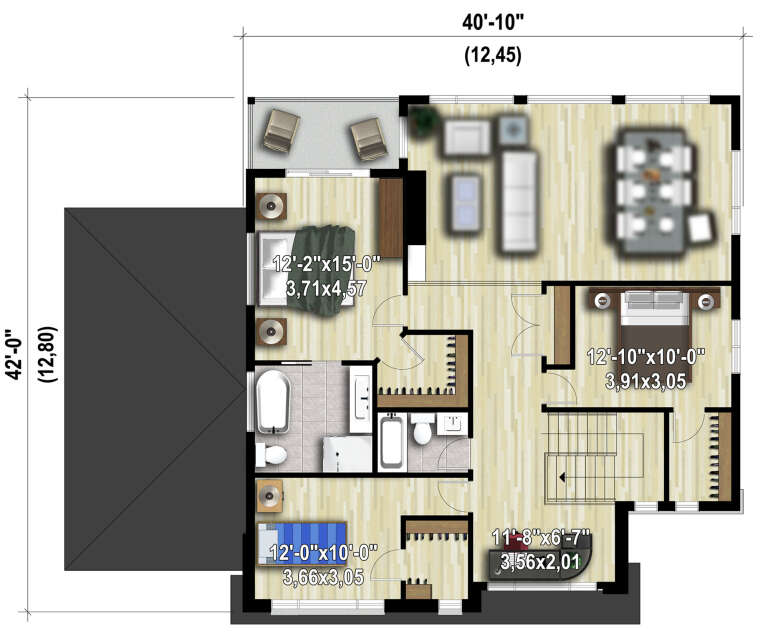 Modern Plan - 2,545 Square Feet, 3 Bedrooms, 2.5 Bathrooms | Floor Plan #6146-00516 | America's ...