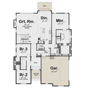Traditional Plan: 3,129 Square Feet, 5 Bedrooms, 3 Bathrooms - 963-00711