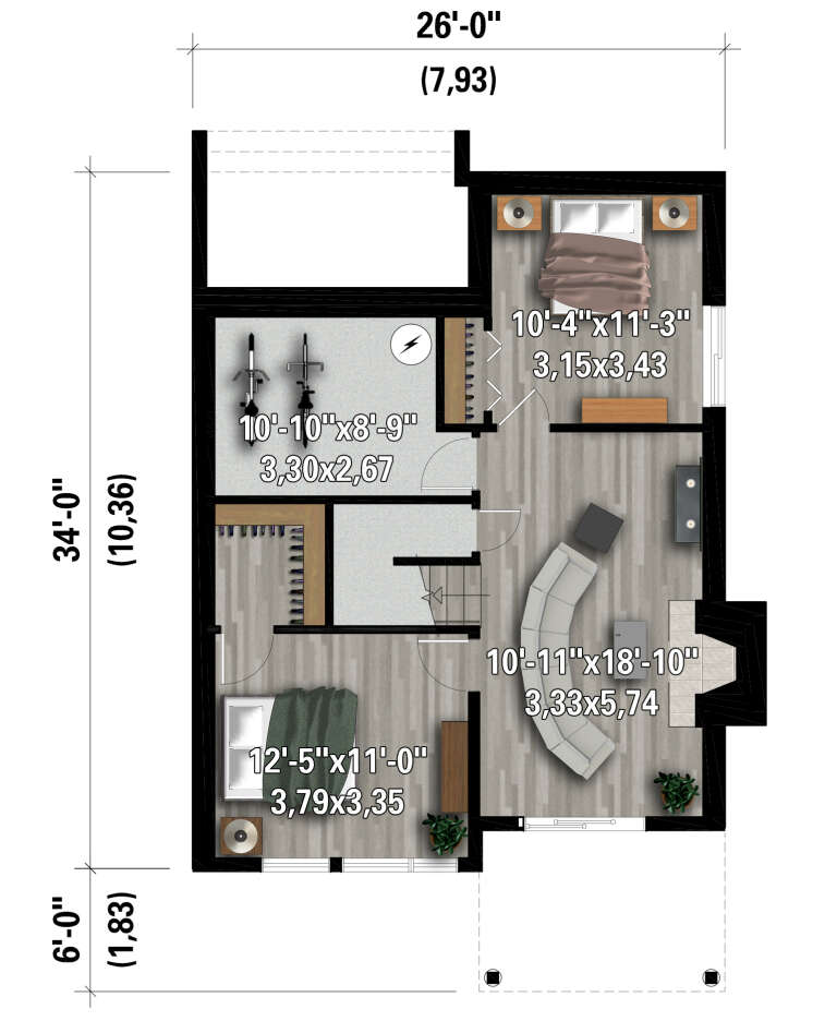 Contemporary Plan - 1,563 Square Feet, 3 Bedrooms, 1 Bathroom | Floor ...