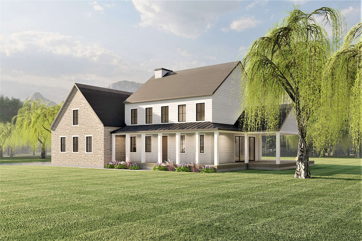 Farmhouse Plan: 4,238 Square Feet, 3-5 Bedrooms, 4.5 Bathrooms - 6422-00021
