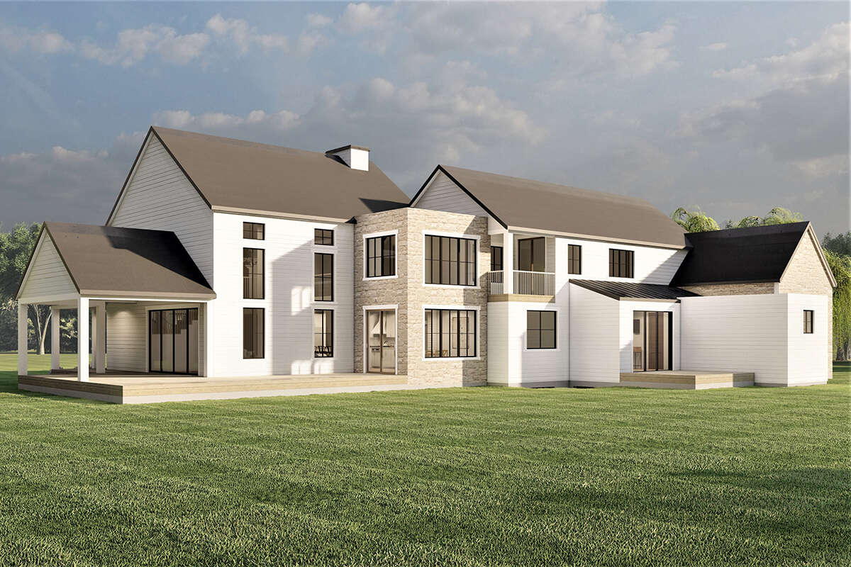 Farmhouse Plan: 4,238 Square Feet, 3-5 Bedrooms, 4.5 Bathrooms - 6422-00021