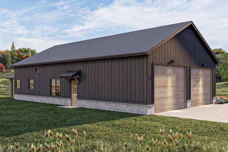 Barndominium Plan - 1,587 Square Feet, 2 Bedrooms, 2 Bathrooms | Floor ...